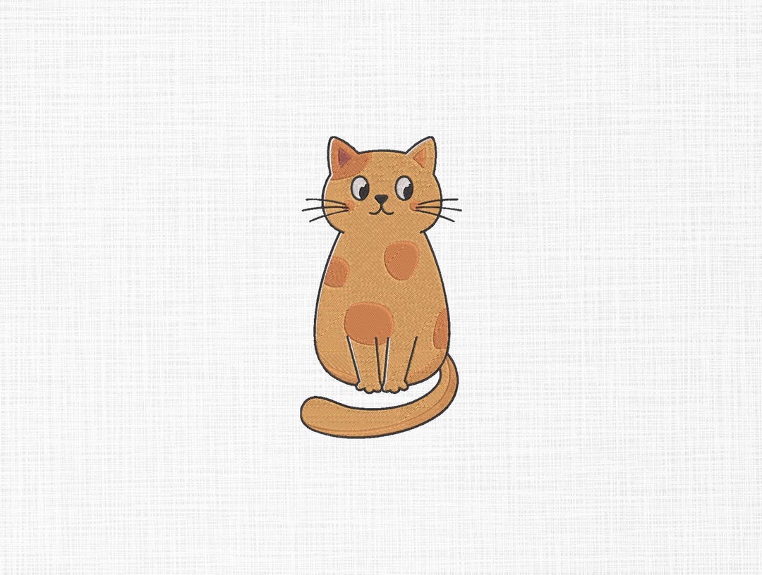 Orange Tabby Cat Embroidery Design - Machine Embroidery - Cat Pattern ...