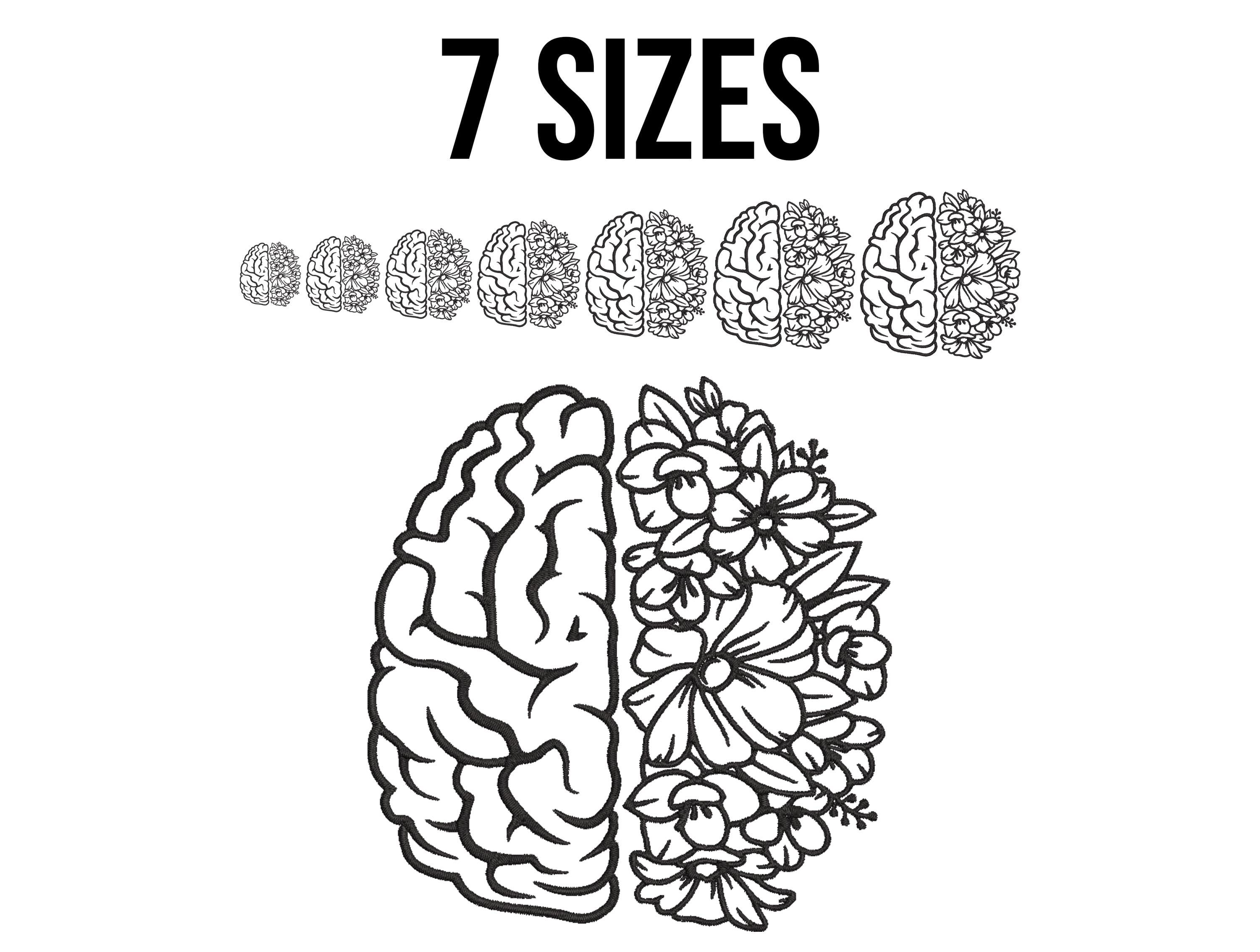 Floral Brian Embroidery Design - Mental Health Embroidery Files - Human ...