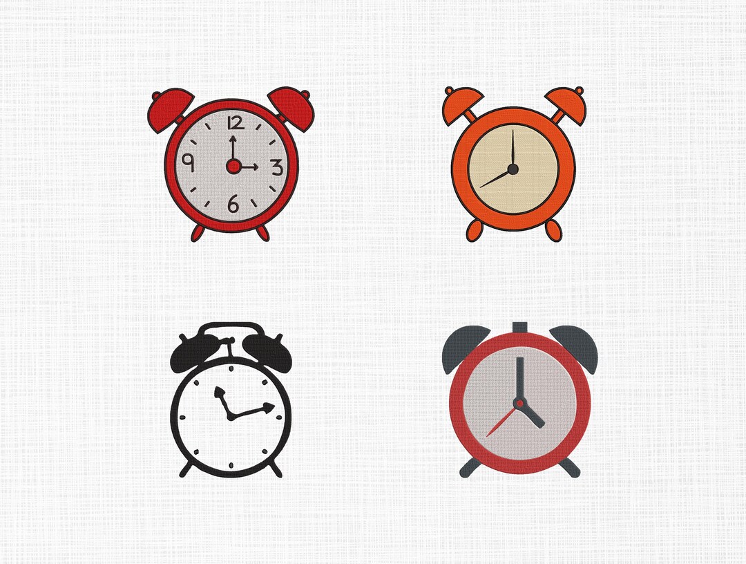 Alarm Clock Embroidery Design Clock Embroidery Design Clock Bundle ...