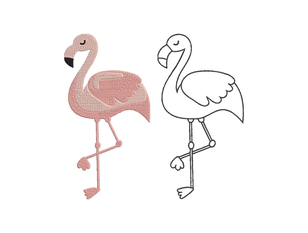 Flamingo Machine Embroidery Designs - Cute Flamingo Machine File ...