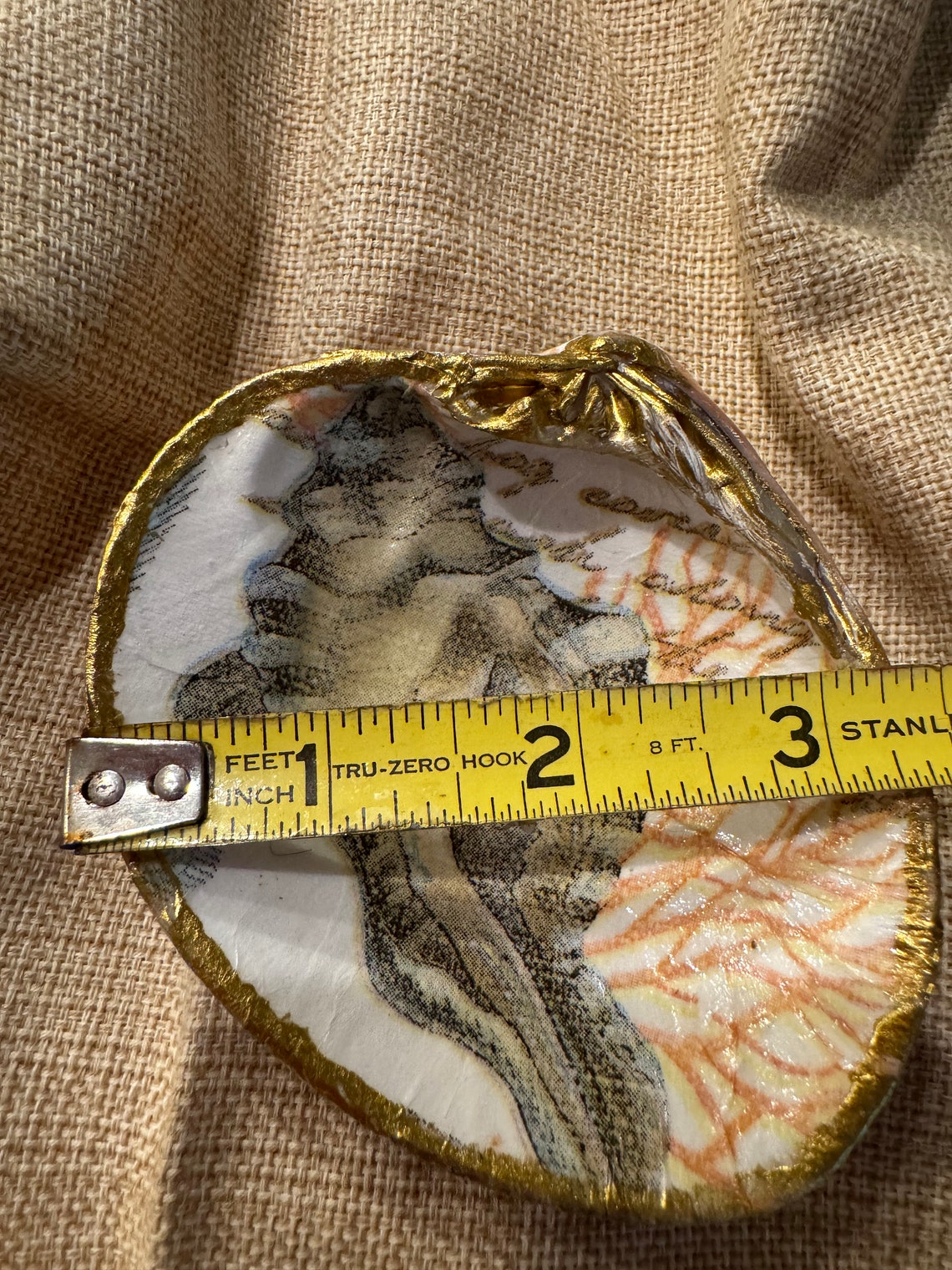 Pretty, Natural Heavy Clam Shell Trinket Holder. Gilded for an Elegant ...