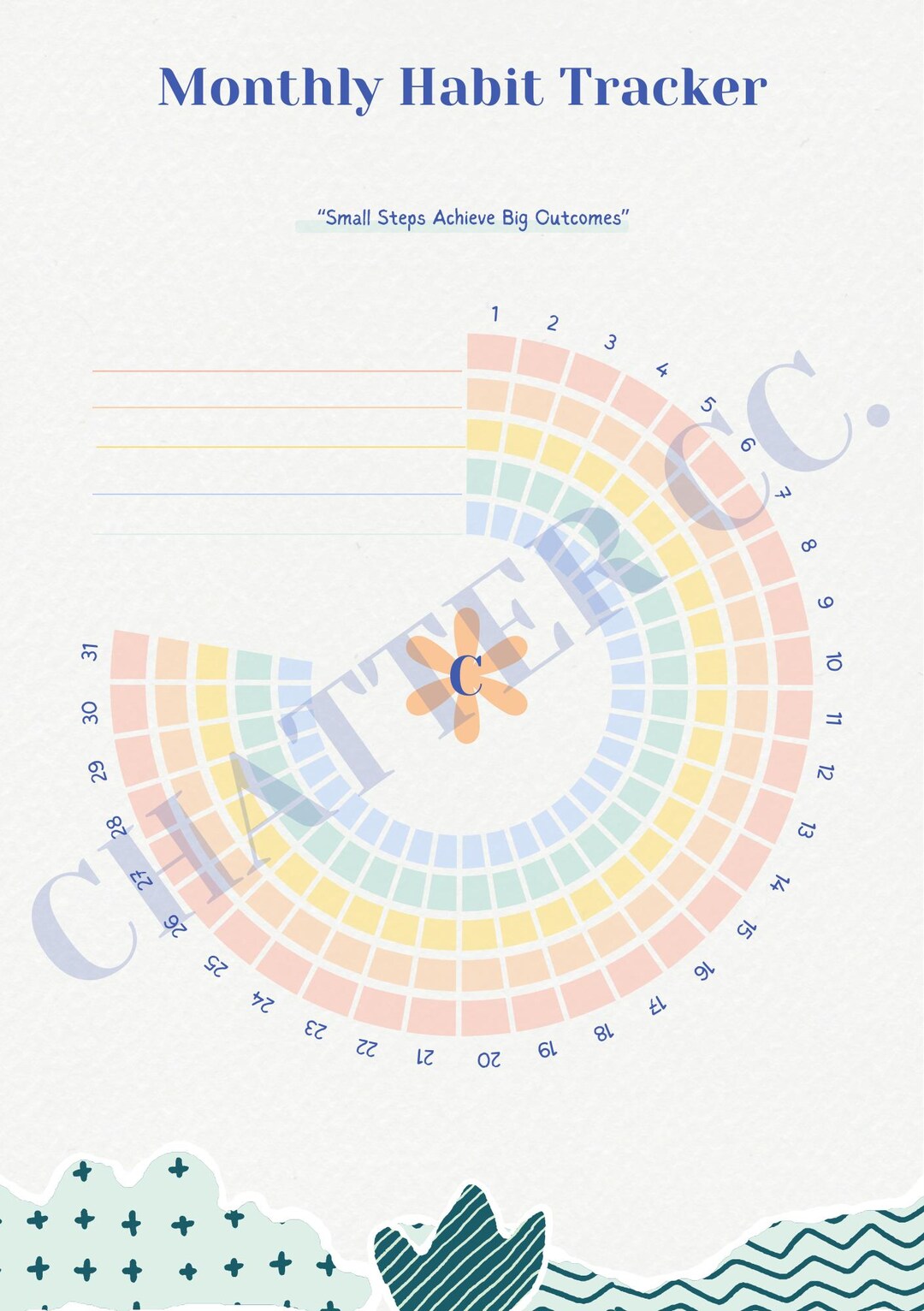 Monthly Habit Tracker Colourful - Etsy