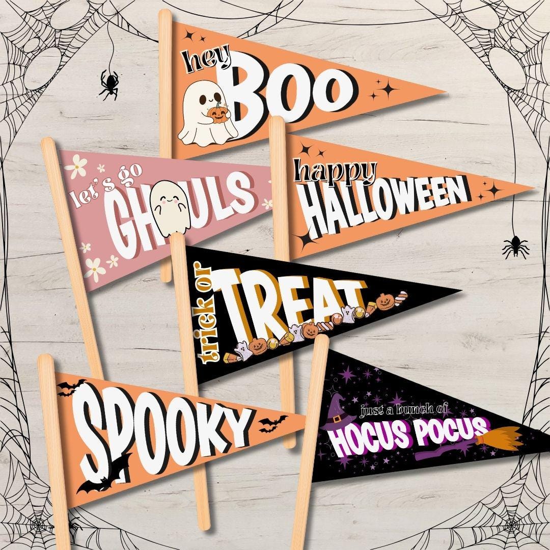 Halloween Pennant Flags- Digital Download - Etsy