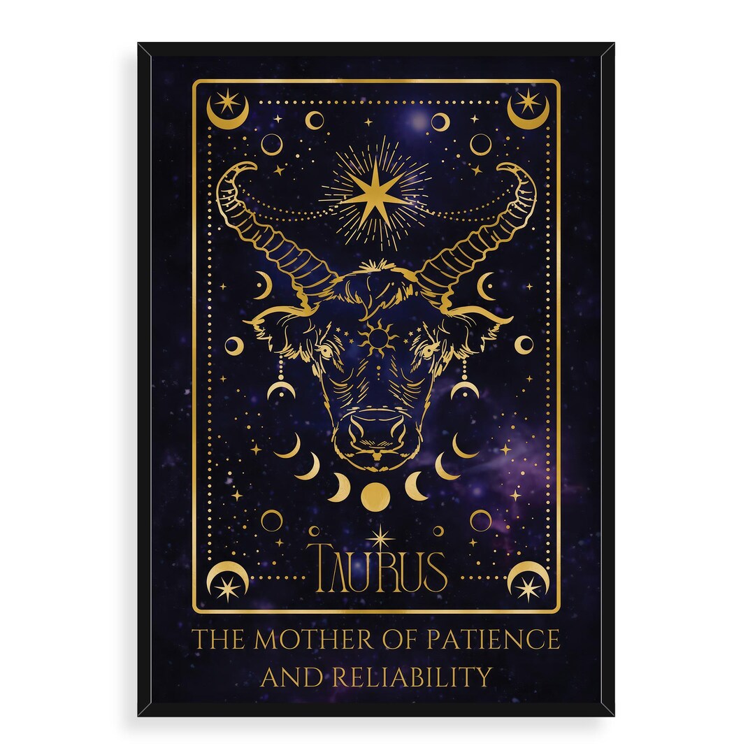 High Resolution Handmade Digital Printable Zodiac Poster Taurus - Etsy
