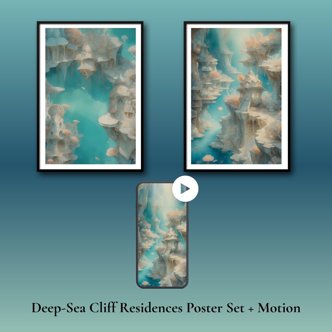 Deep-sea Cliff Residences Poster Set + Motion Art | Aqua Utopia ...