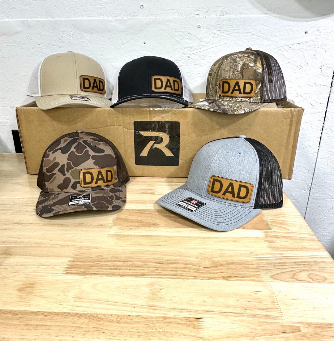 DAD Richardson 112 Leather Patch Hat | Snapback Hat | Father's Day Gift ...