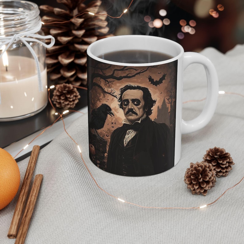 Edgar Allan Poe Halloween Mug With Quote Edgar Allan Poe Literature Mug ...