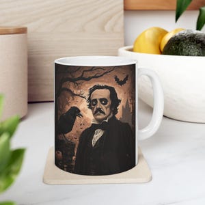 Edgar Allan Poe Halloween Mug With Quote Edgar Allan Poe Literature Mug ...