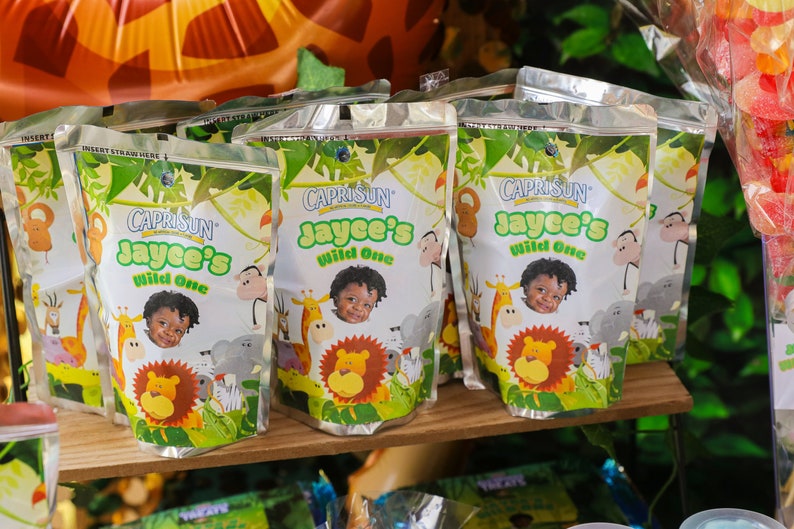 Wild One/jungle Theme Capri Sun Labels - Etsy