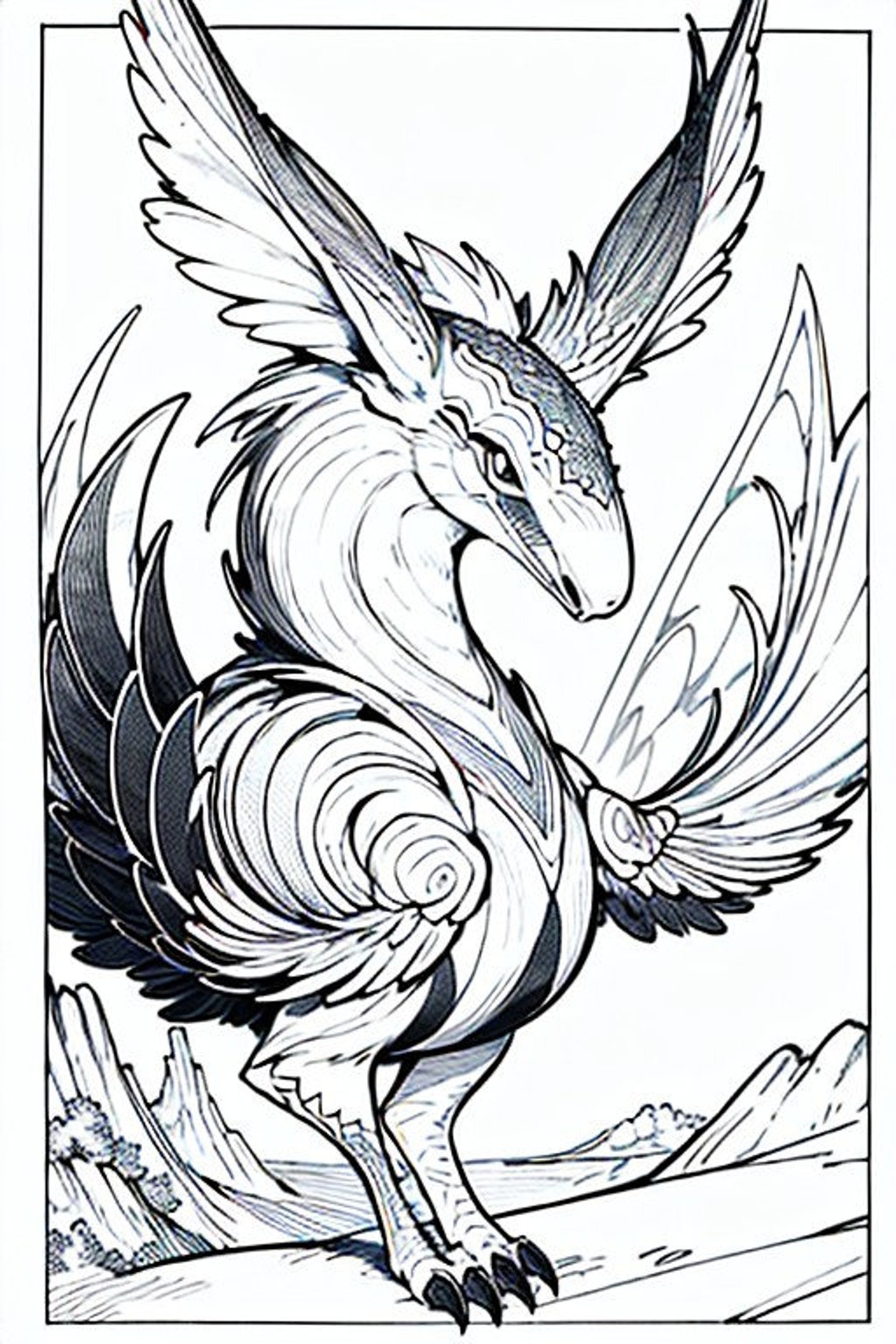 Fantasy Creatures Coloring Pages - Etsy
