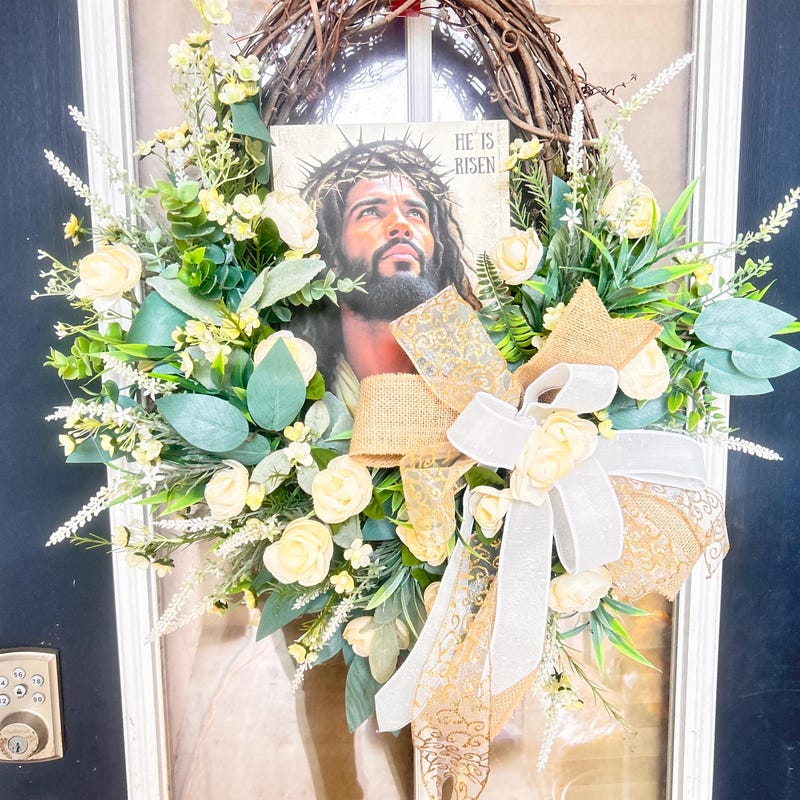 Religious Easter Wreath - Etsy
