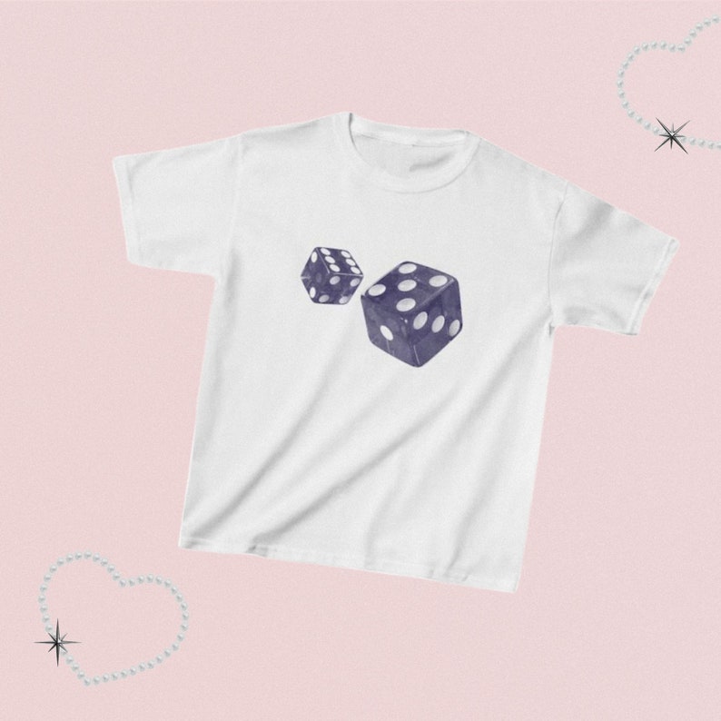 Dice Baby Tee, Y2K Vintage Tee, Cropped Fitted Tee, Cute Trendy It Girl ...