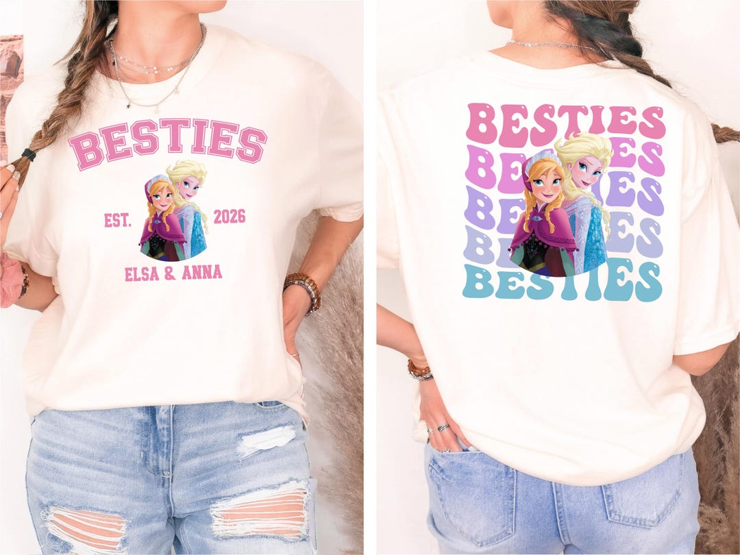 Disney Frozen Elsa and Anna Besties Shirt, Princess Best Friends Shirt ...