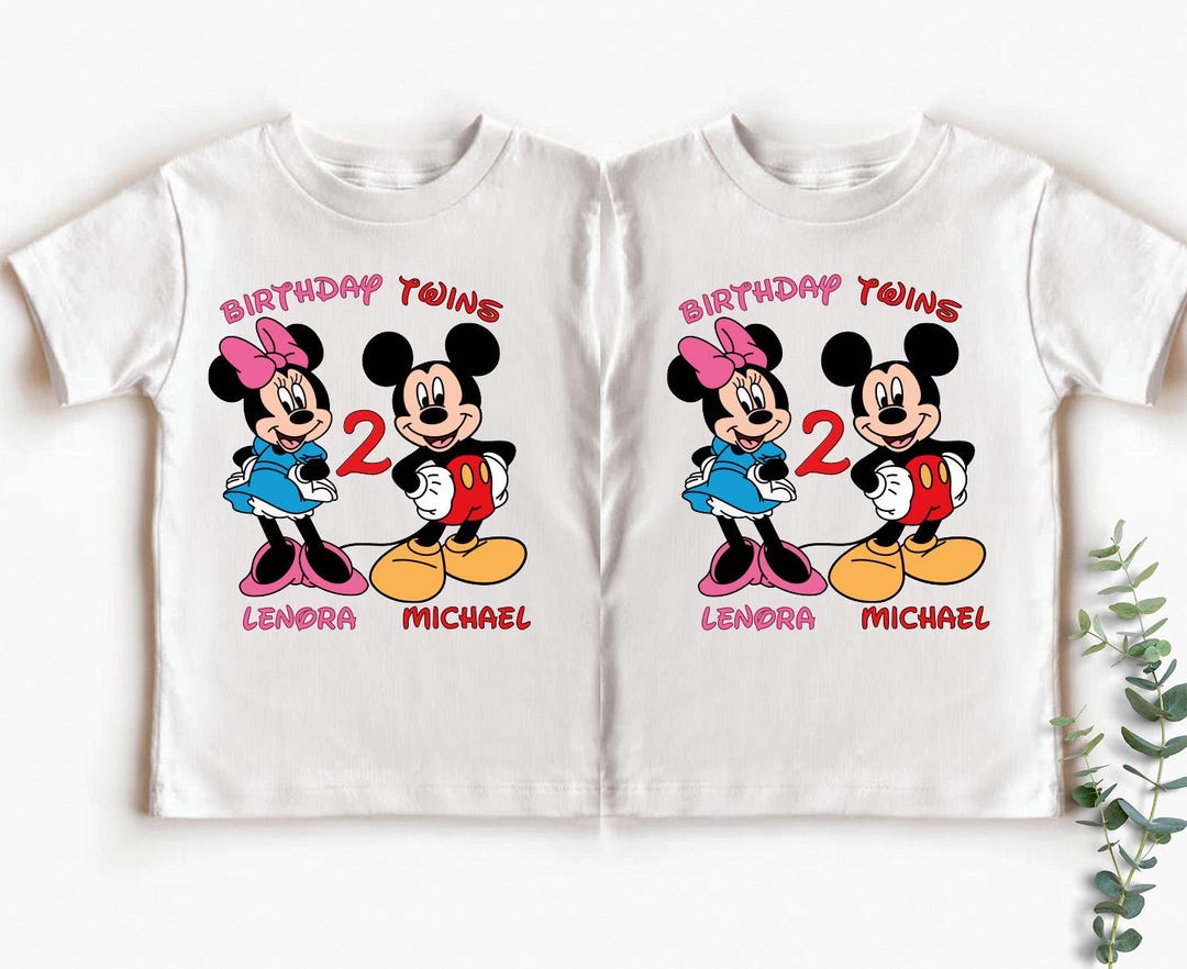 Disney Birthday Twins Shirt, Minnie and Mickey Twins Birthday Tee ...