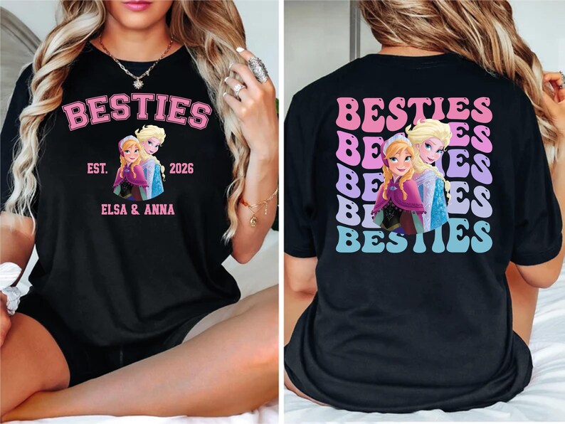 Disney Frozen Elsa and Anna Besties Shirt, Princess Best Friends Shirt ...