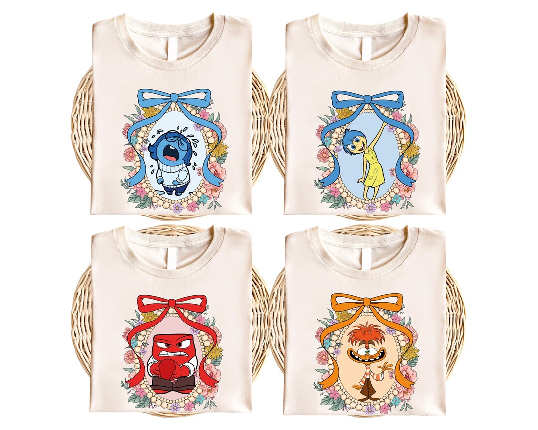 Inside Out Coquette Mirror Bow Shirt, Emotions Characters Shirt, Mental ...