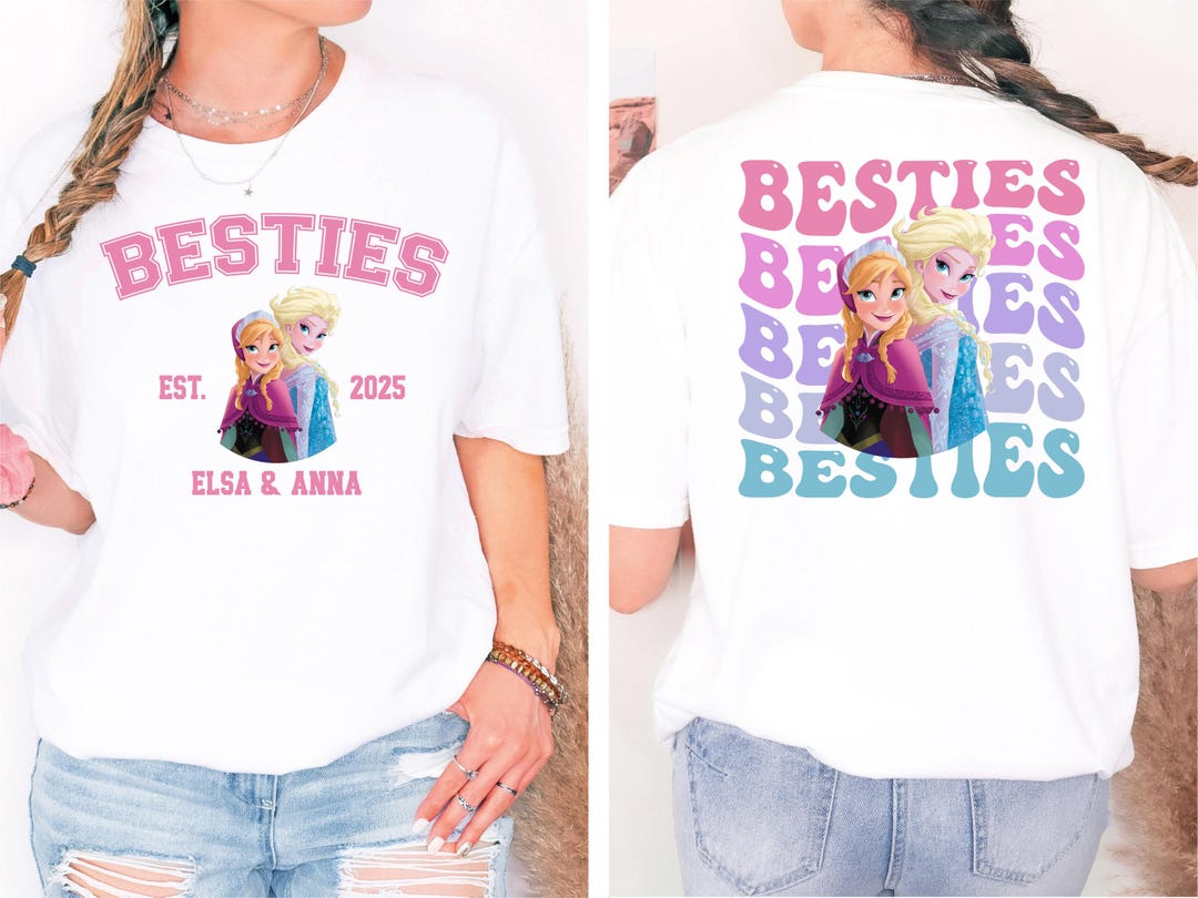 Disney Frozen Elsa and Anna Besties Shirt, Princess Best Friends Shirt ...