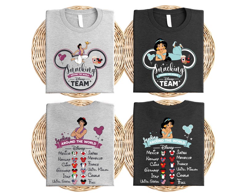 Disney Epcot Snacking Around the World Shirt, Mickey Friends Snacking ...