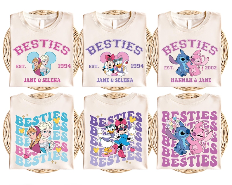 Disney Besties Shirt, Custom Disney Girls Trip Shirt, Princess Elsa ...
