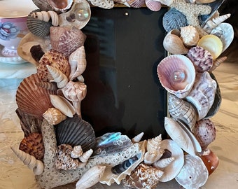 Seashell Picture Frame, Seashell Art, Decorative Shell Frame, Shell Art ...