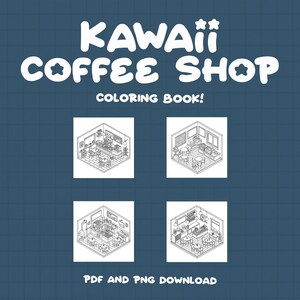 Coffee Shop Coloring Book Cafe Coloring Book Cozy Cafe Coloring Coffee ...