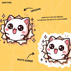 3D Cat Ripped Paper PNG, Cute Cat Peeking Sticker, Funny Cat Ripped ...