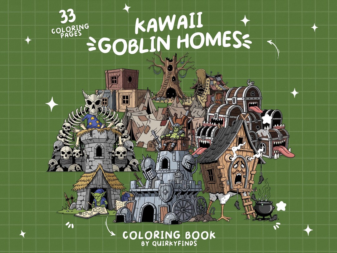 Goblincore Coloring Book Creepy Cute Coloring House Weirdcore Coloring ...
