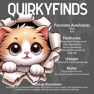 3d Hole in Wall PNG, Peeking Cat Sticker PNG, Kawaii Cat 3d Cat Hole in ...