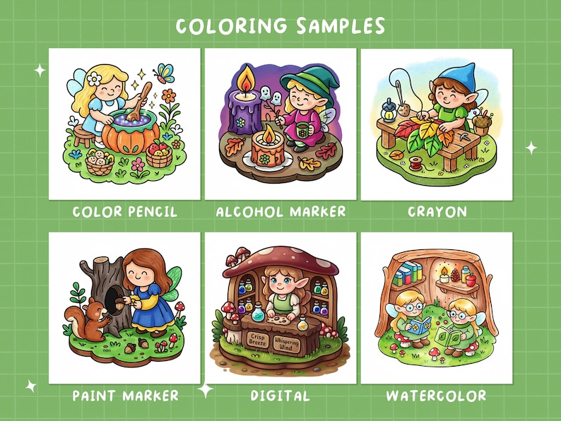 Cute Fairy Coloring Book Forest Fairy Coloring Cozy Autumn Coloring ...