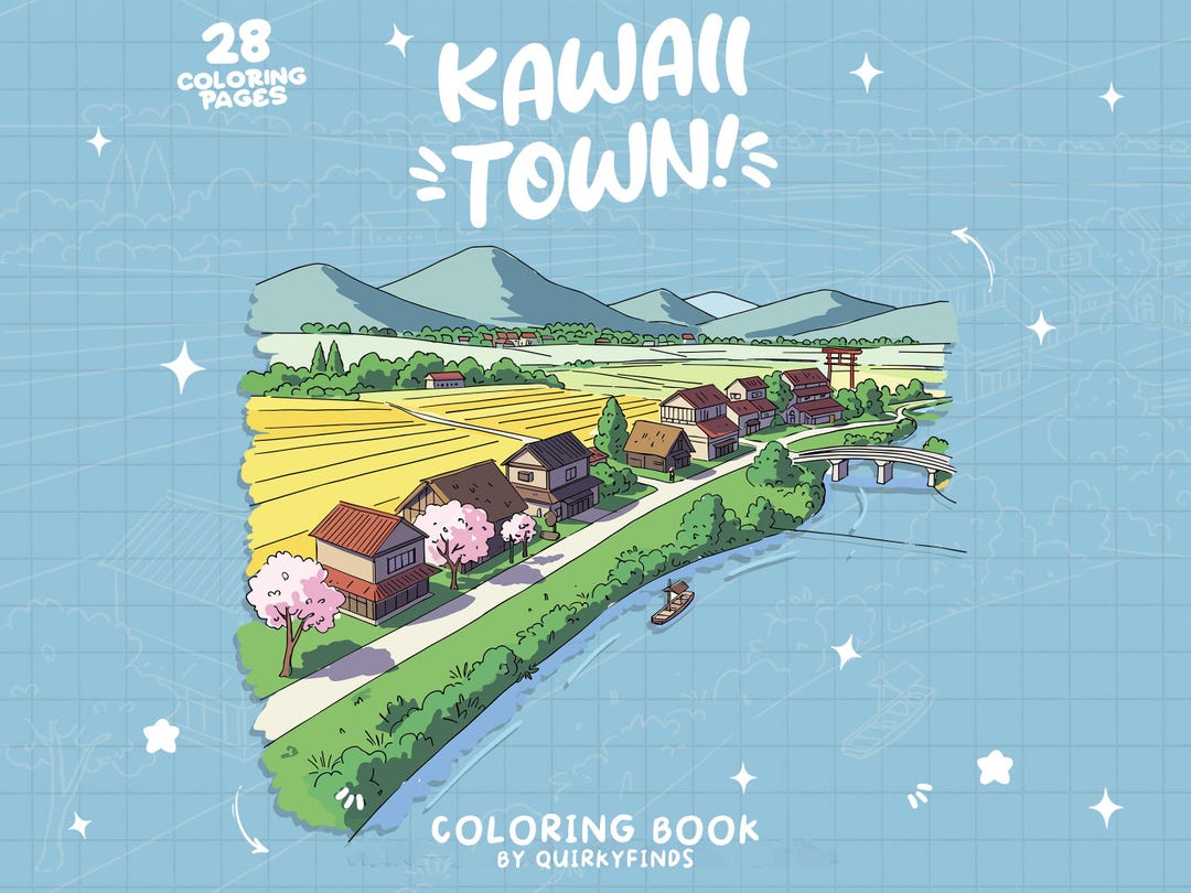 Town Coloring City Coloring Book Street Coloring Urban Outdoor Coloring ...