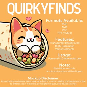 Purrito Wrap Cat Burrito Kawaii Cat Stickers PNG Food Cat Lover Gift ...