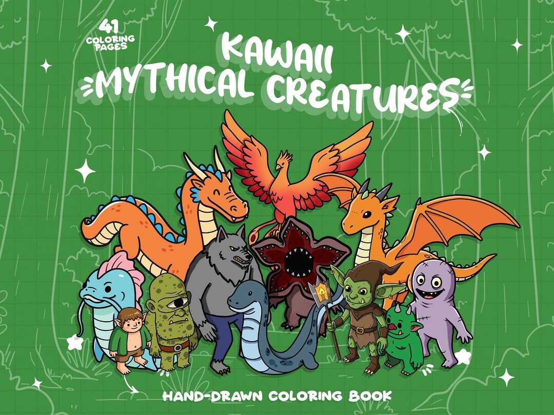 Mythical Creature Coloring Mythology Folklore Coloring Mythical Spooky ...