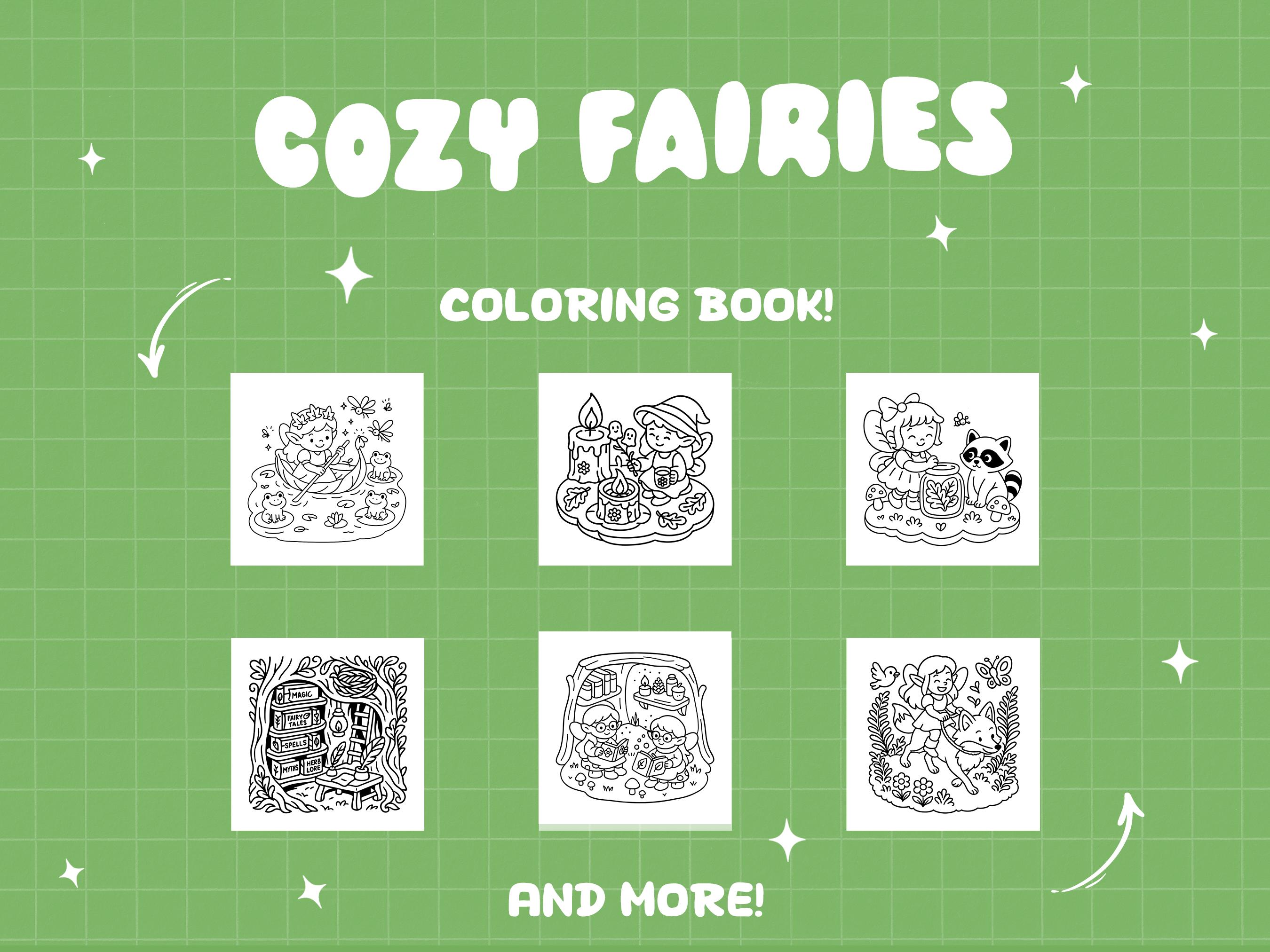 Cute Fairy Coloring Book Forest Fairy Coloring Cozy Autumn Coloring ...