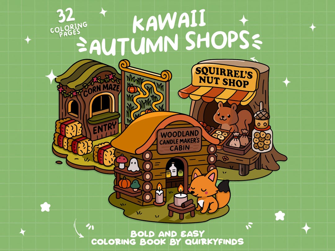 Cute Fall Coloring Pages Shop Coloring Storefront Bold Easy Coloring ...