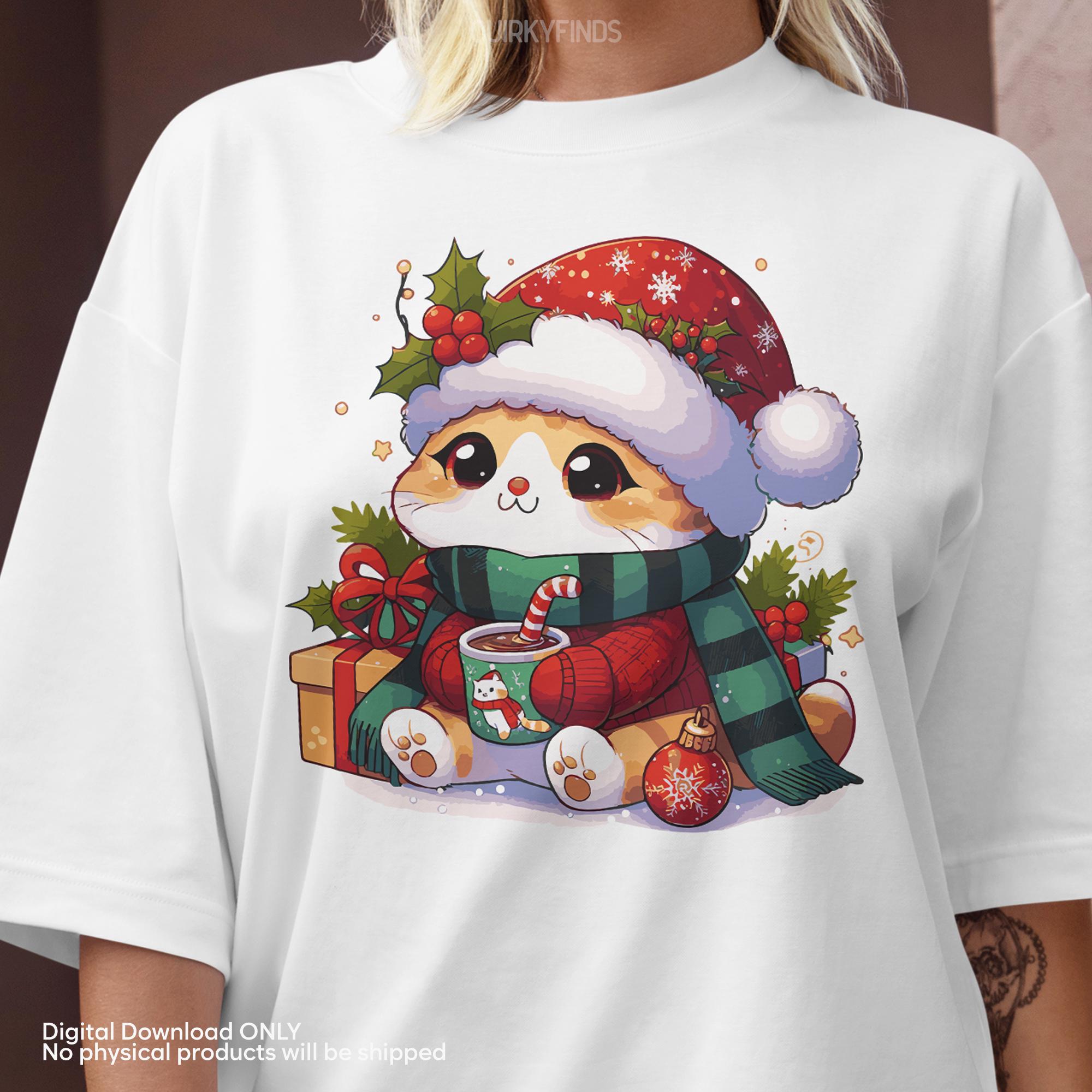 Cute Christmas Cat PNG, Meowy Christmas Kitten, Cozy Season Png, Funny ...