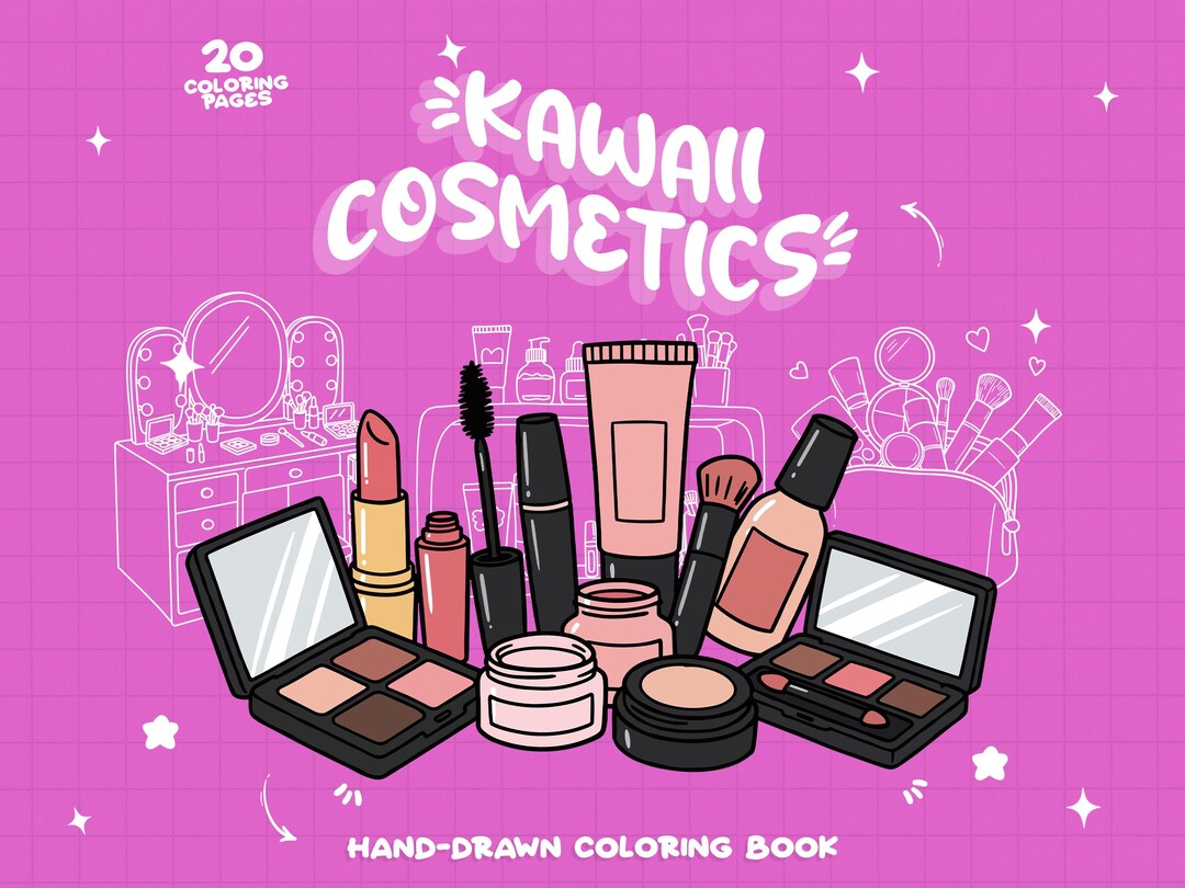 Cosmetics Coloring Beauty Coloring Book Png Make up Coloring Self Care ...