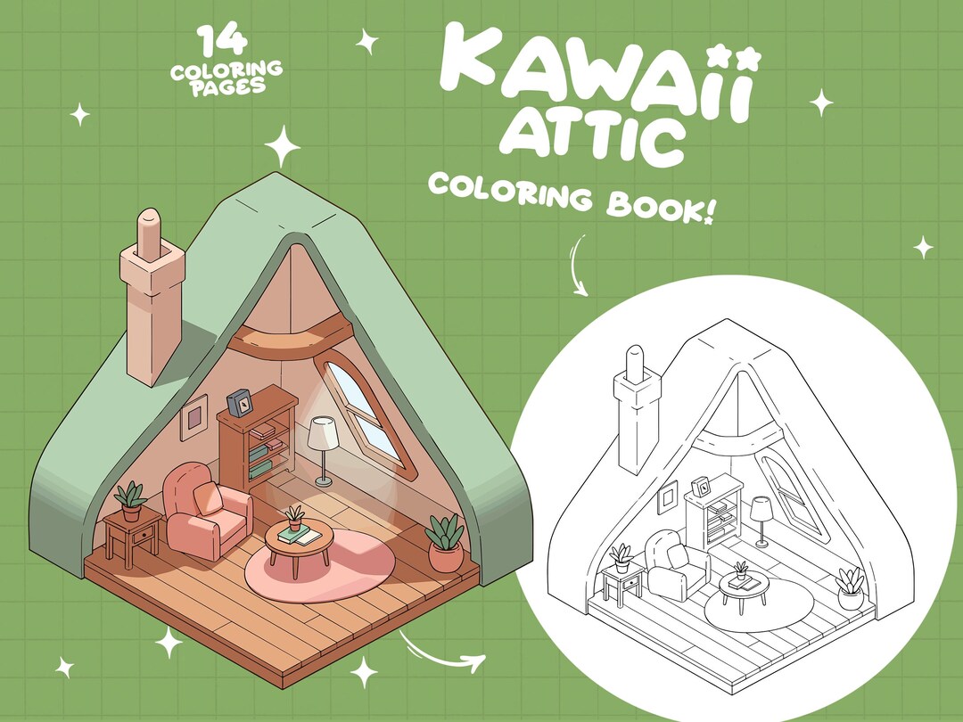 Cozy Coloring Pages Hygge Coloring Nook Bookshelf Coloring Bedroom ...