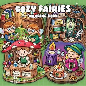 Cute Fairy Coloring Book Forest Fairy Coloring Cozy Autumn Coloring ...
