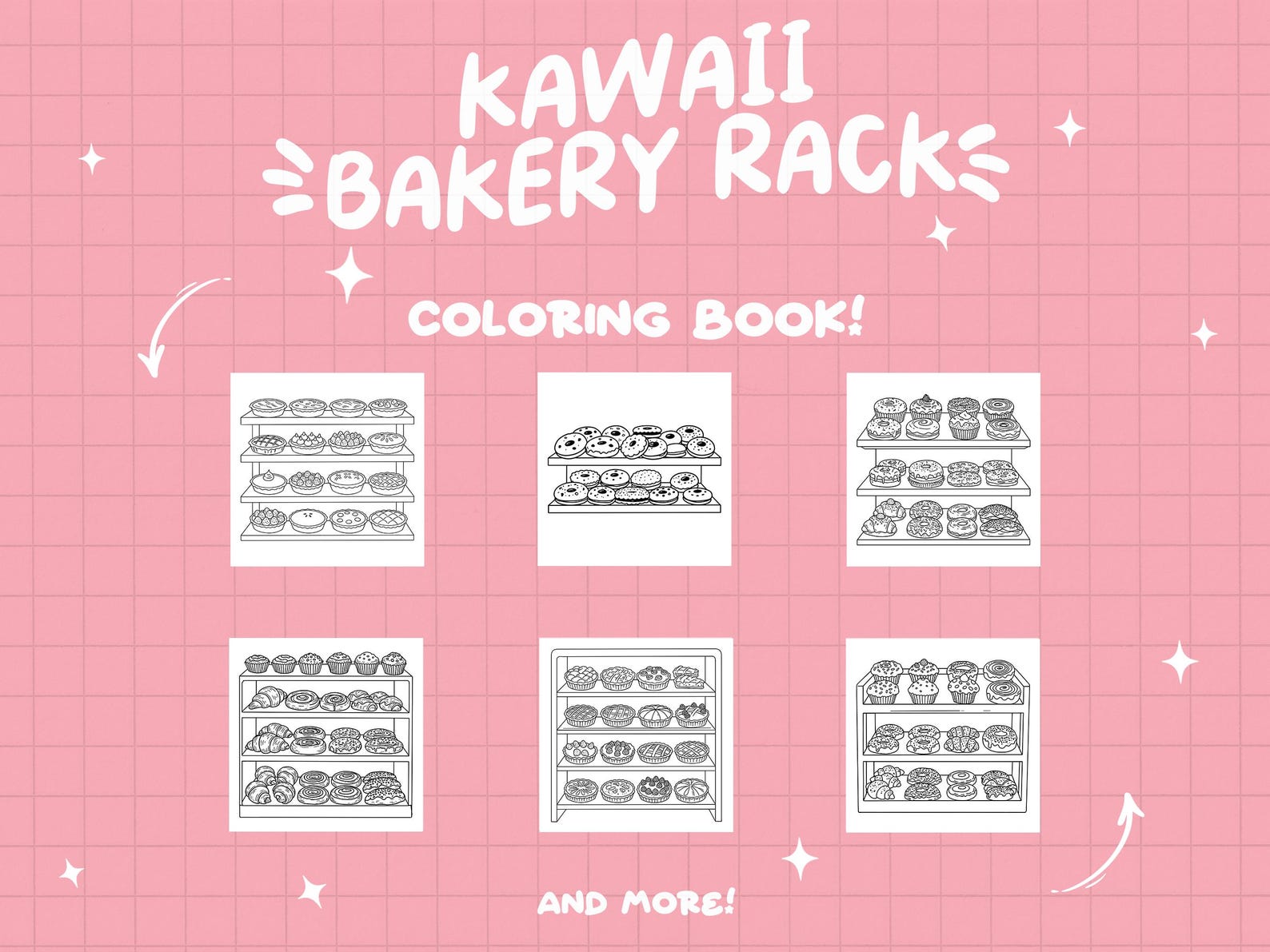 Bakery Coloring Pages Shelf Coloring Donut Sweets Coloring Rack Bread ...