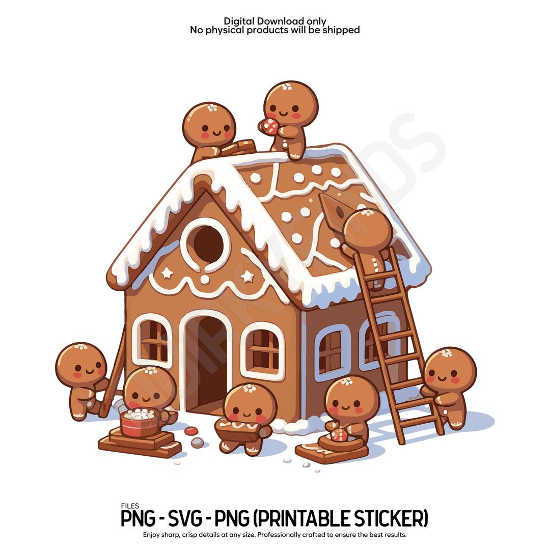 Christmas Gingerbread House PNG, Cute Gingerbread Man Png, Gingerbread ...