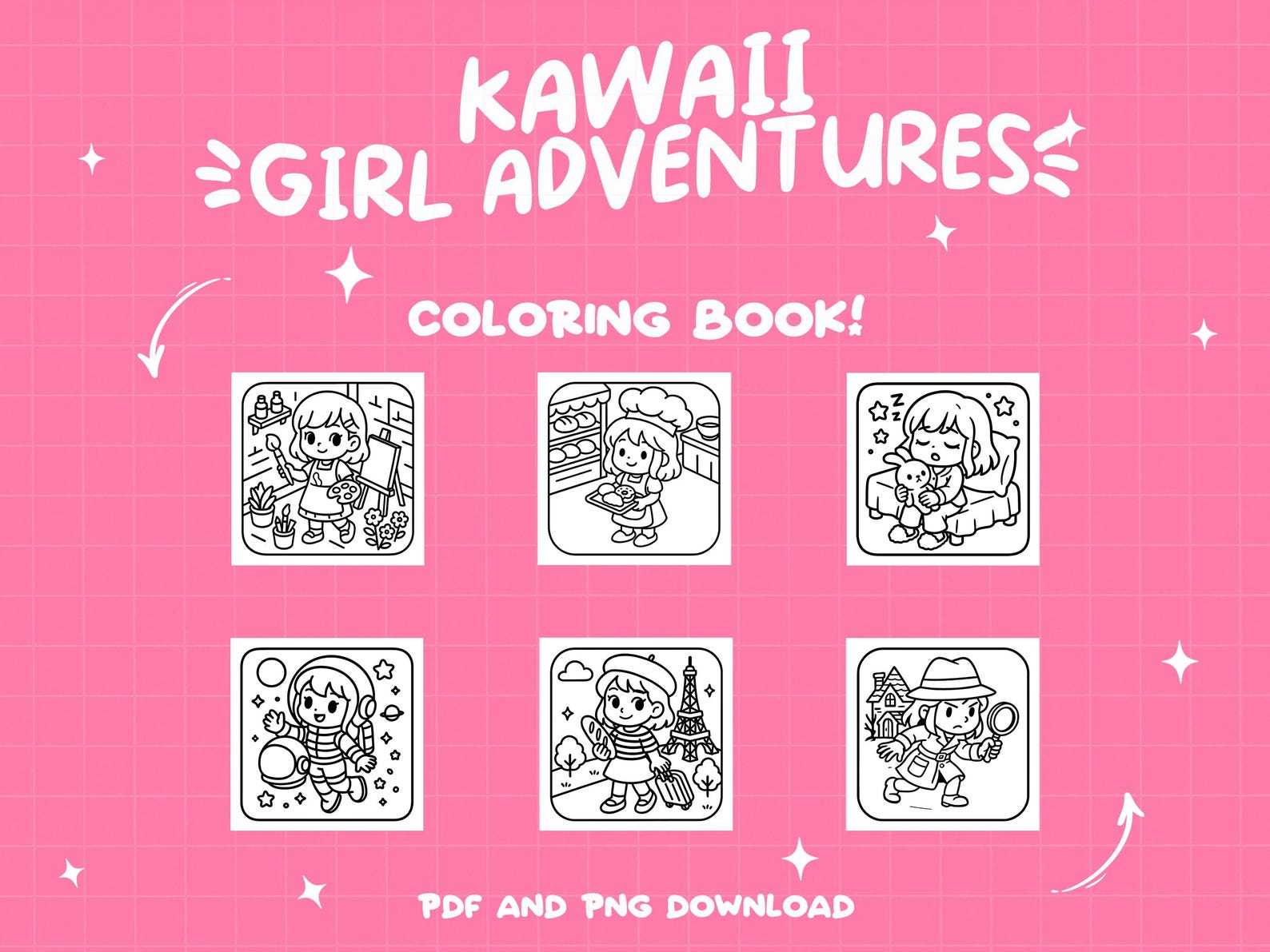 Cute Girl Coloring Pages Kawaii Girl Coloring Book Pdf Cozy Coloring ...