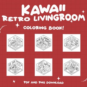 Living Room Coloring Retro Coloring Book 90s Coloring Nostalgia Old ...
