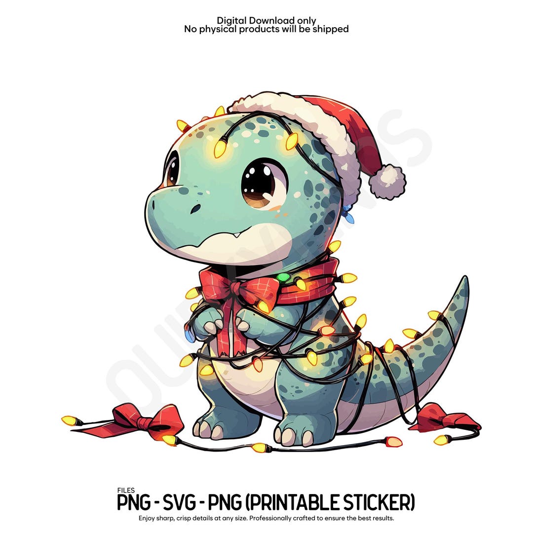 Christmas Dinosaur Santa PNG, Christmas Trex Clipart, Cute Dinosaur ...