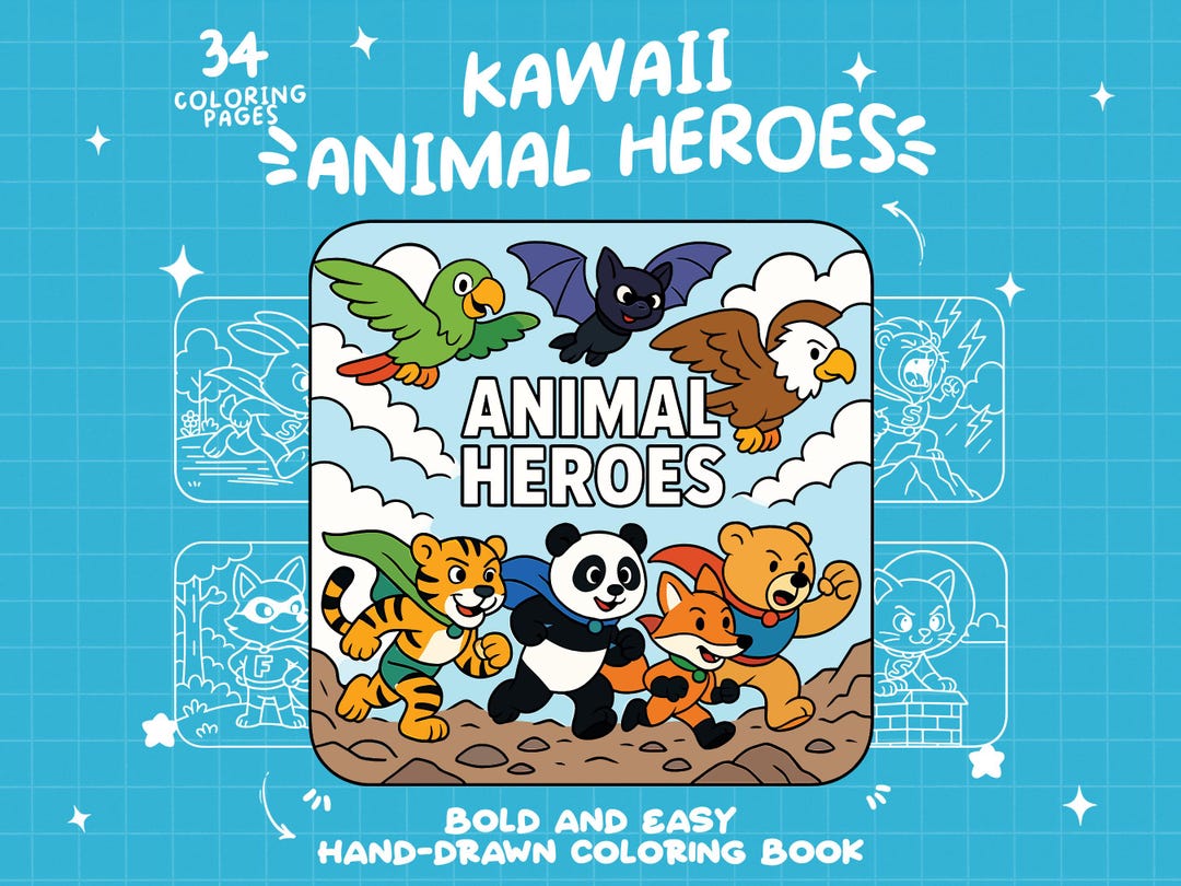 Superheroes Coloring Cute Animal Coloring Book Adventure Coloring Funny ...
