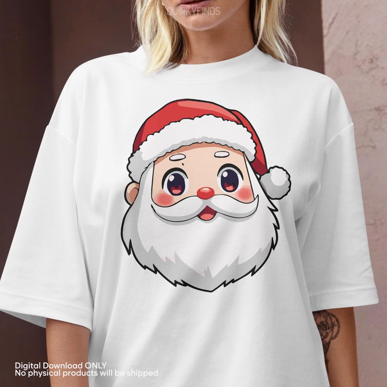 Santa Head, Santa Face Clipart, Cute Santa PNG Bundle, Christmas Emoji ...