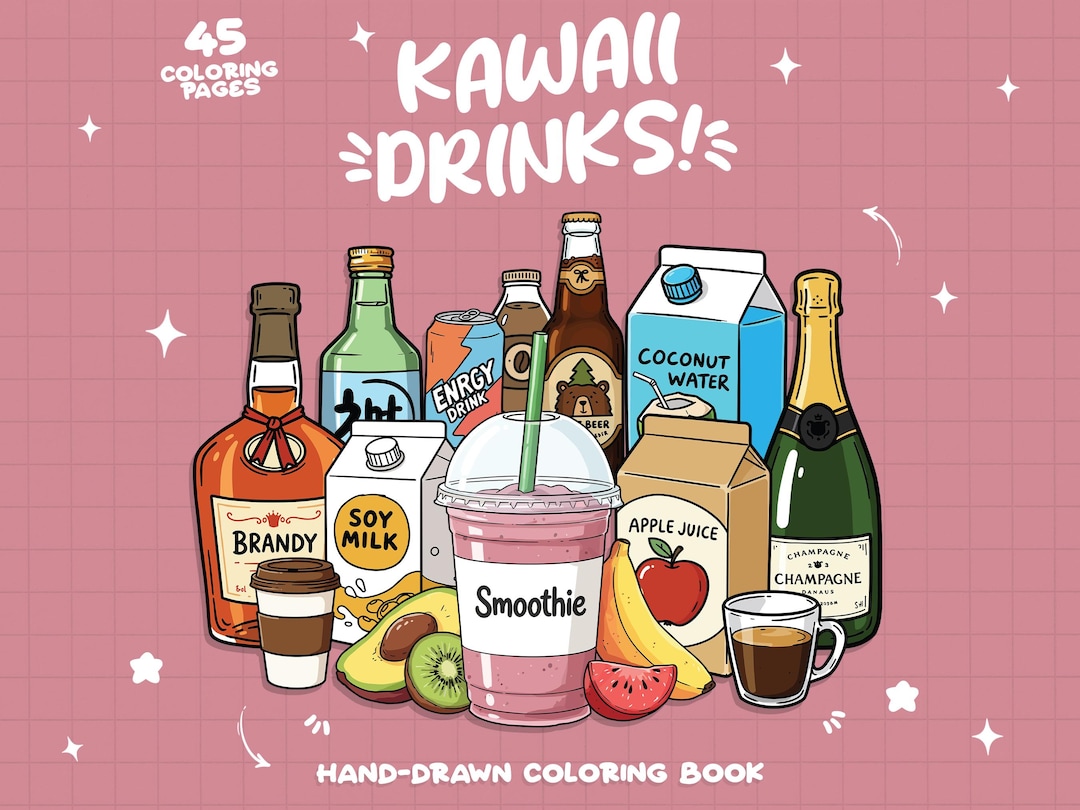 Drinks Coloring Beverage Glasses Coloring Cheers Cocktail Coloring ...