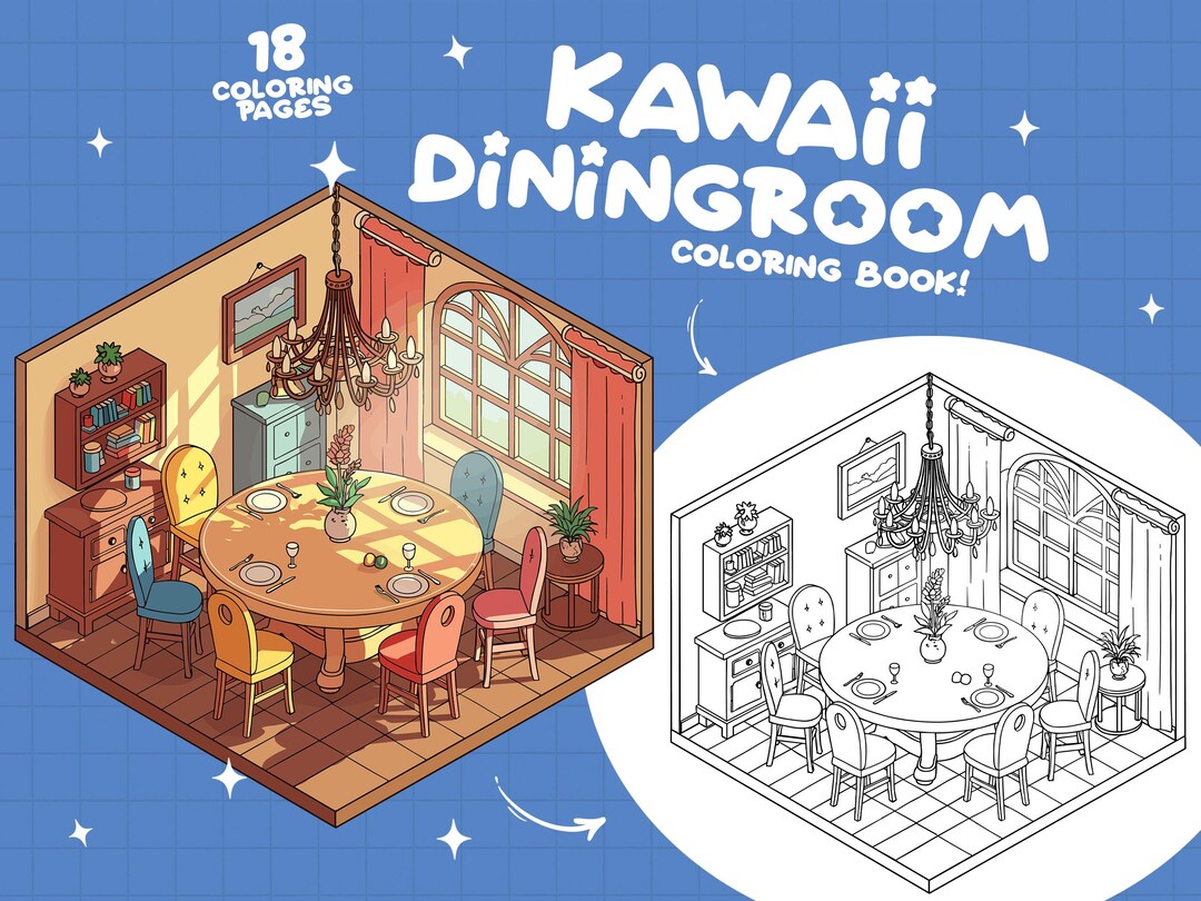 Dining Room Coloring Book Cozy Coloring Pages Pdf Pocket Room Coloring ...