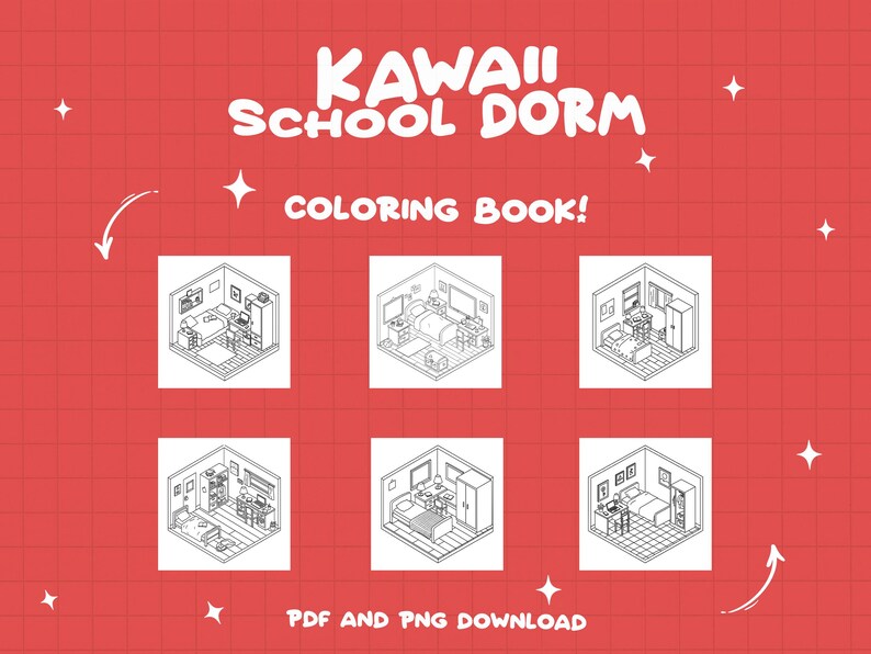 Back to School Coloring Teens Pocket Room Coloring Cute Bedroom ...