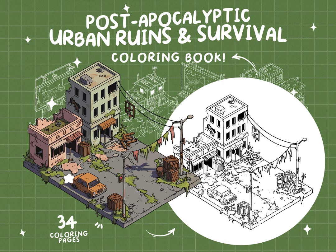 Apocalypse Coloring Urban Spooky Coloring Book Adult Horror Coloring ...