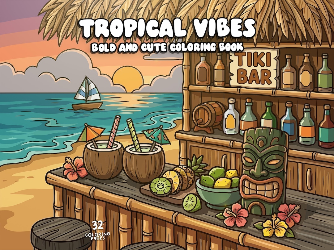 Tropical Coloring Pages Summer Coloring Beach Island Coloring Cozy ...